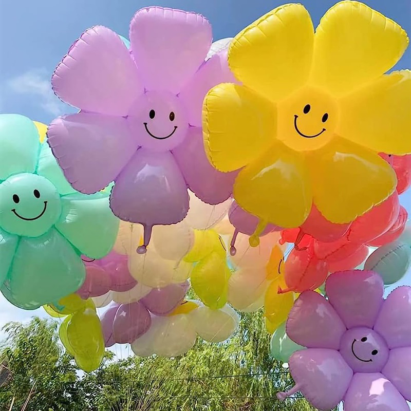 UNGU MATAHARI Big Flower BALLOON JUMBO BIG DAISY HAPPY FACE BALLOON ...
