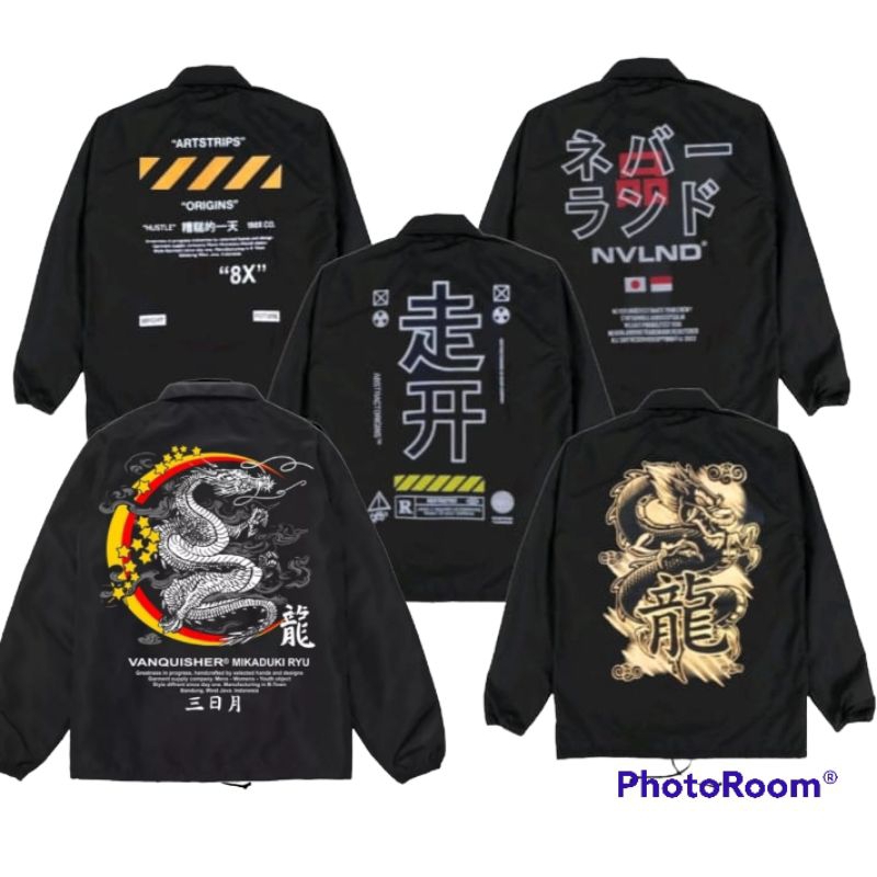 HITAM Black Dragon Men's COACH Jacket/Men's COACH Jacket/Man COACH ...