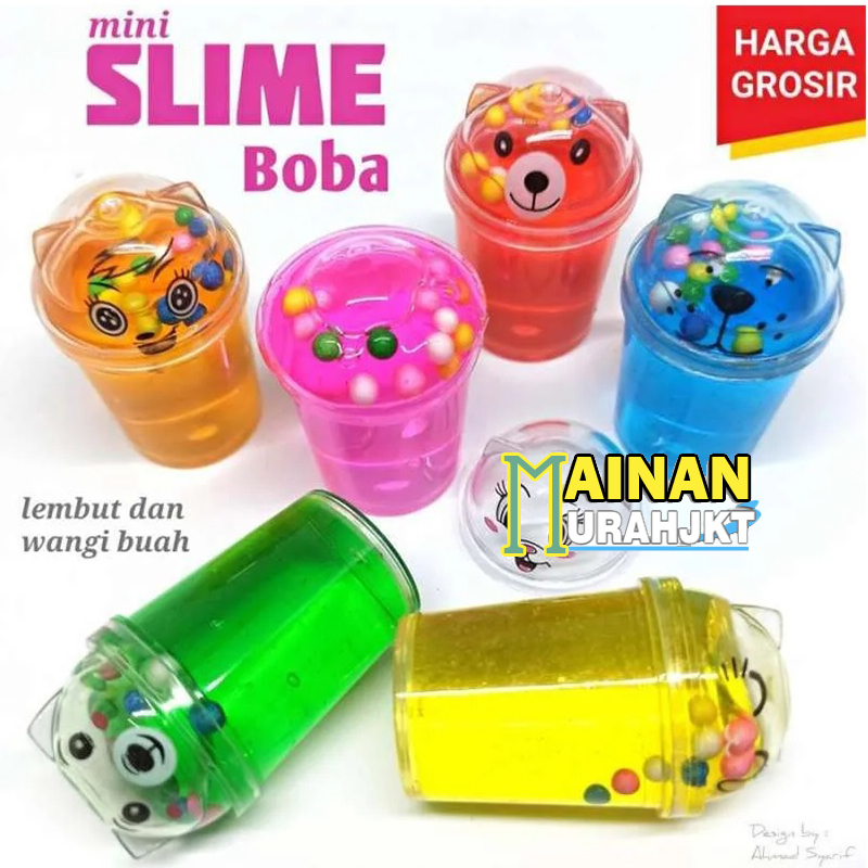 Figureans Kids Toys SLIME BOBA ICE CREAM JELLY CUP MINI BOBA SLIME ...