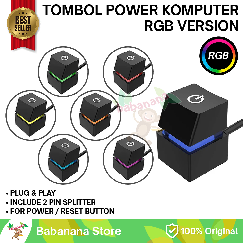 TOMBOL RGB Cable Front Switch Power Reset Button For PC CPU Computer ...