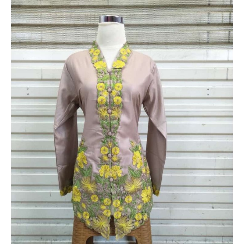 KATUN Modern Betawi Brocade Kebaya Long Sleeve Embroidery Cotton Jumbo ...