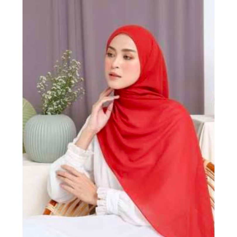 MERAH Plain PASHMINA BABY DOLL PASHMINA/Instant PASHMINA Imported ...