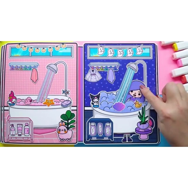 Toca Boca Educational Toy Paper book Paper Doll Toca Kuromi And Melody ...