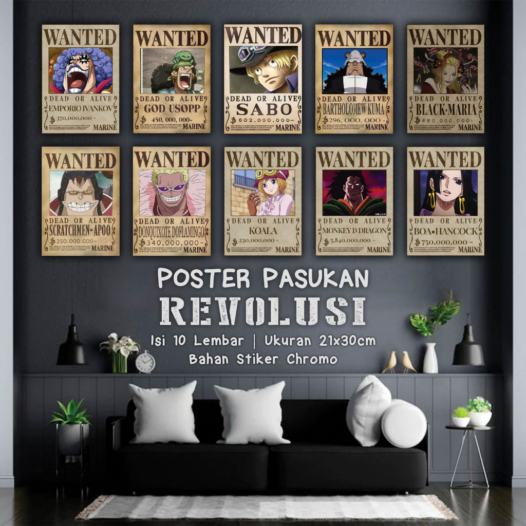 Wall WANTED POSTER REVOLUTION REVOLUTION (CROMO STICKER MATERIAL ...