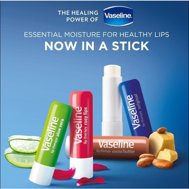 Vaseline Lip Therapy Balm Stick Cocoa Butter | Rosy Tinted | Original Original | Aloe vera 4.8g ...