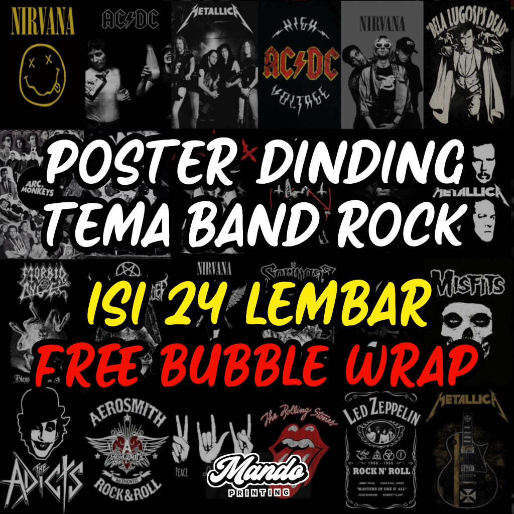 Metal Rock Pop Punk Band Poster A5 A6 A4 - Aesthetic Wall Poster ...