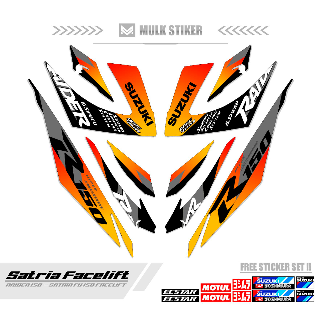 Striping SATRIA FU 150 MOTIF 6 / STICKER / RAIDER 150 REBORN / FACELIFT ...