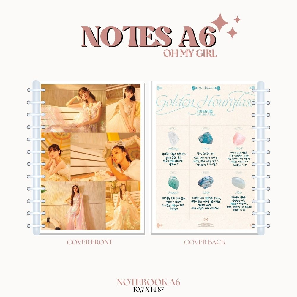 A6 NOTES OH MY GIRL GOLDEN HOURGLASS (CONTENTS 40 HVS + 2 SIDED ...