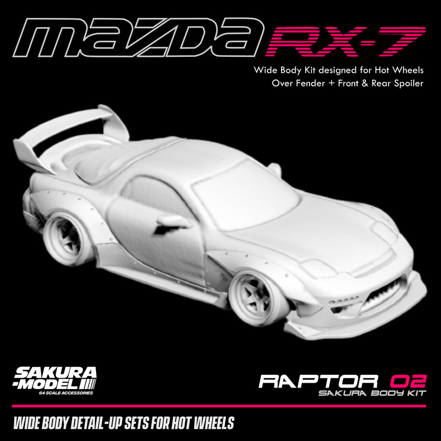 BODY Kit for MAZDA RX7 FD WIDE BODY SM31 Diecast 1/64 FREE BONUS ...