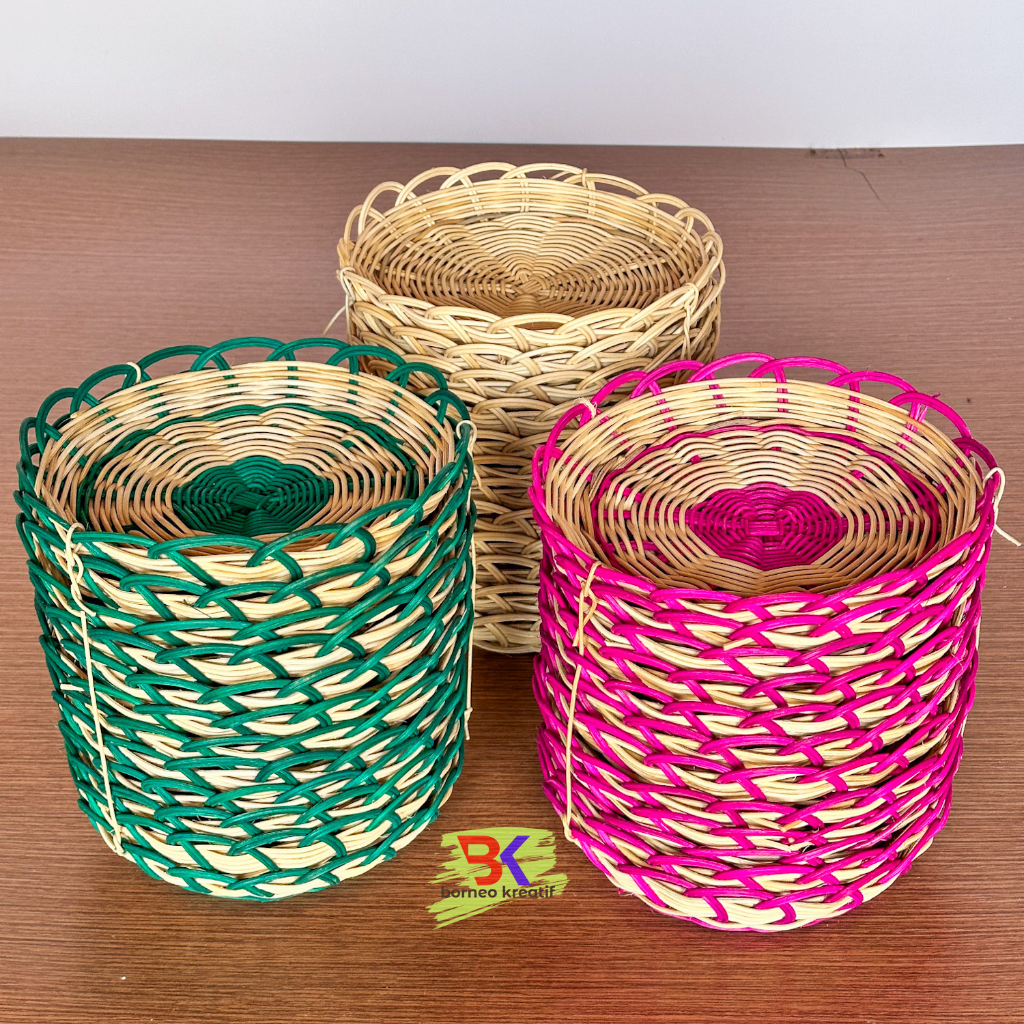 12 pcs Plain and Colored Rattan Plates (1 Dozen) | Shopee Malaysia