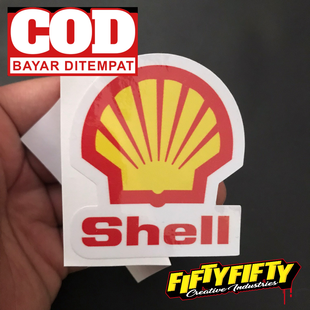 Print Cut SHELL LOGO Sticker Glossy Lamination Printing Sticker ...
