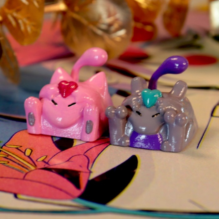 Mewtwo Pokemon artisan keycaps mew cute lovely wholesome style keycap ...