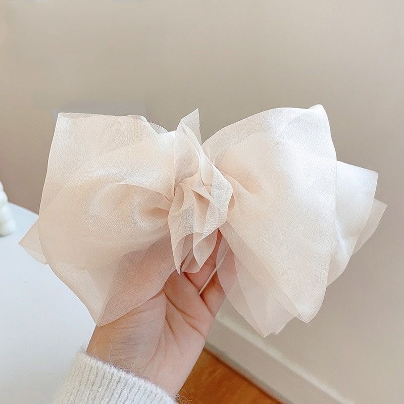 Cloudy Korean Big Ribbon Hair Clip | Korean Hair Clips, Big Ribbon ...