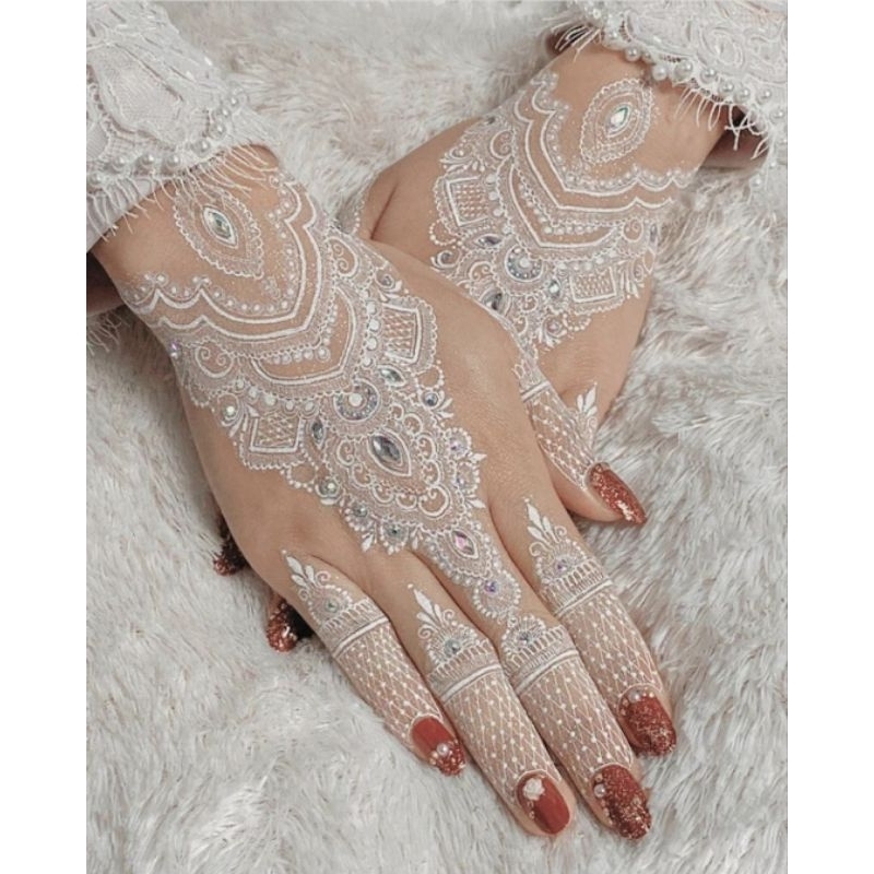 INSTANT WHITE & MAROON HENNA PAIR OF BRIDAL HEAVEN DESIGNS LUXURY HENNA ...