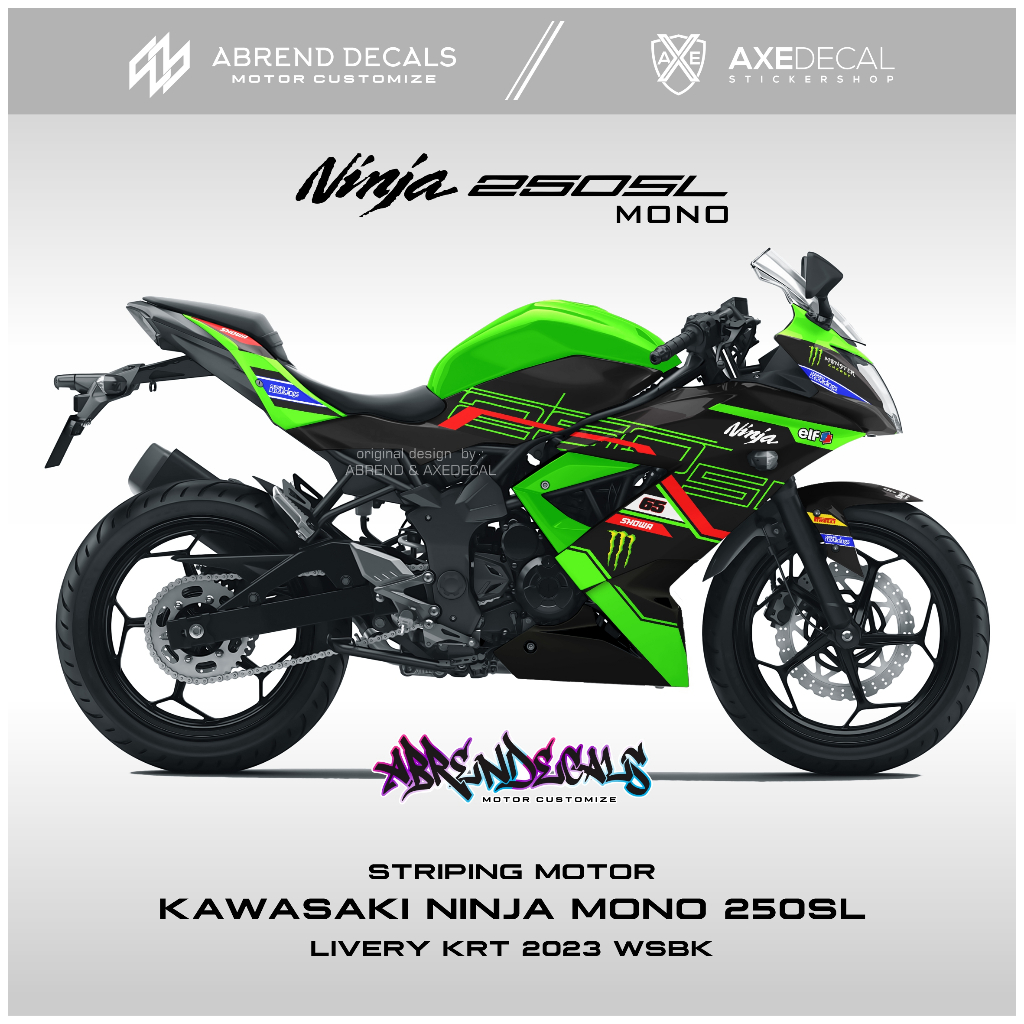 Striping NINJA MONO 25O SL KRT 2023 WSBK RACING / KAWASAKI NINJA 250SL ...