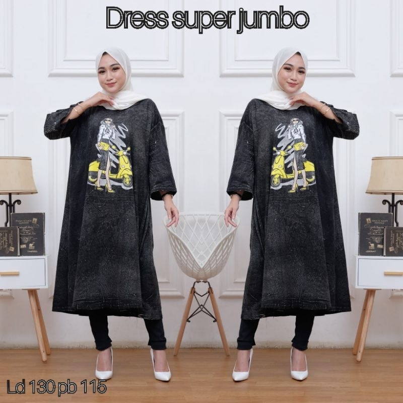 Dress SUPER JUMBO FASHION LD 130 PB 115 Thick Fabric Not Hot Fit BB ...
