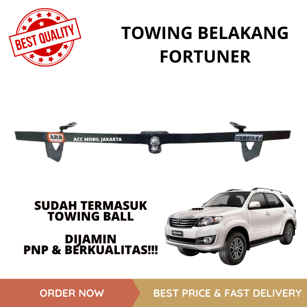 FORTUNER REAR TOWING BAR - FORTUNER REAR BUMPER SAFETY IRON TOWING ...