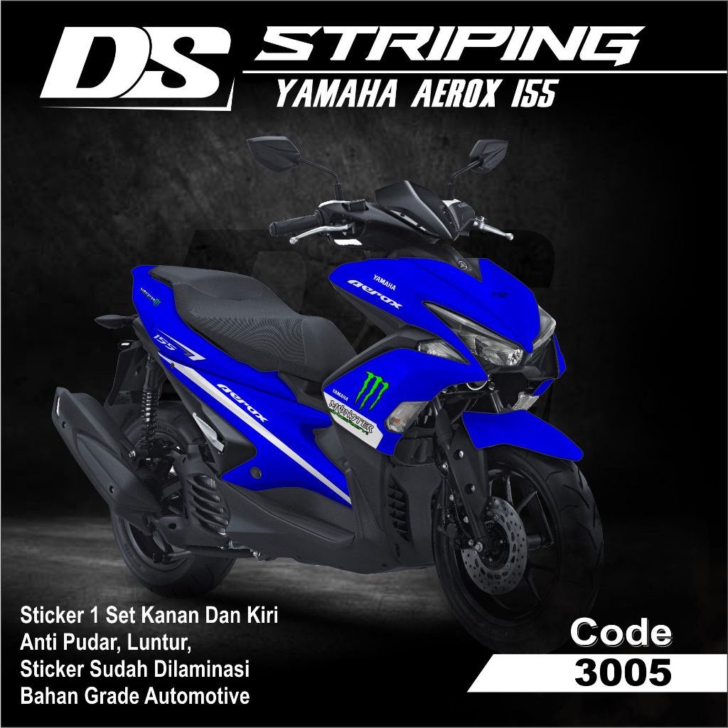 3005 Aerox 155 Semi Full Striping Stickers List Simple Variations ...