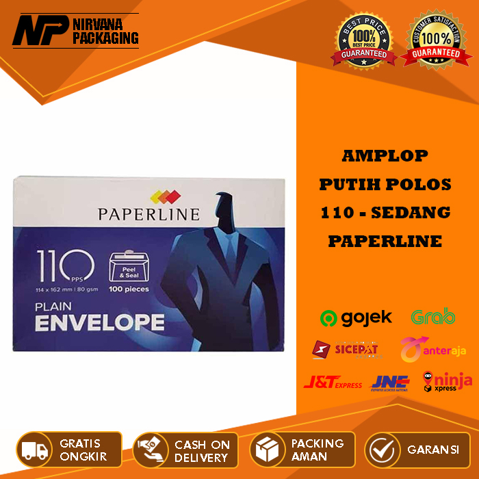 PUTIH Plain WHITE ENVELOPE MEDIUM PAPERLINE 110 | Shopee Malaysia