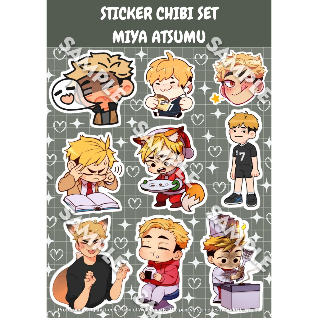 Sticker CHIBI SET A6 HAIKYUU Edition ALL TEAM MAIN CHARACTER USHIJIMA ...