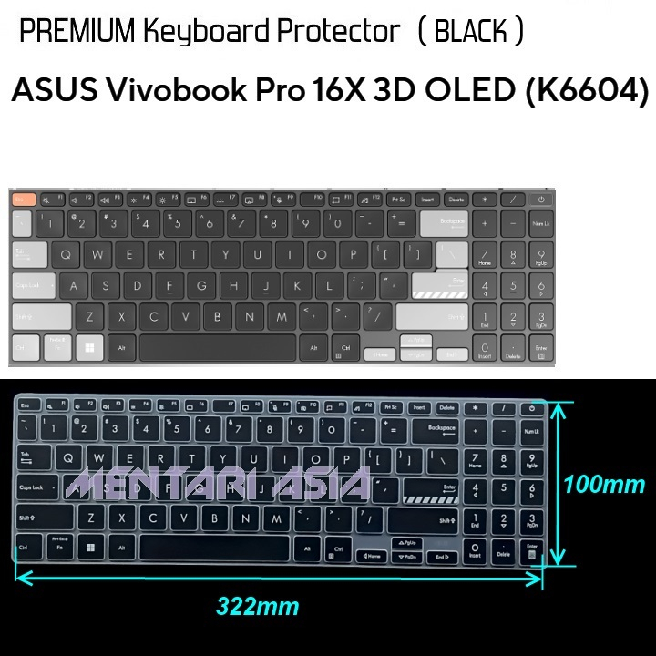 Asus VivoBook Pro 16X 3D OLED K6604 Keyboard Protector - Premium BLACK ...