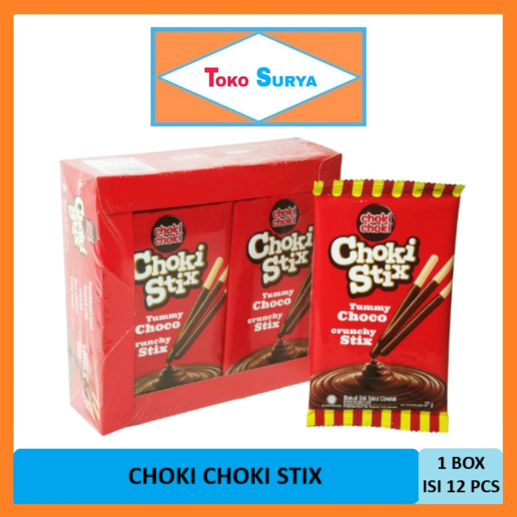 Choki Choki Stix 12x24gr Mayora Chocolate Coated Stick Biscuits ...