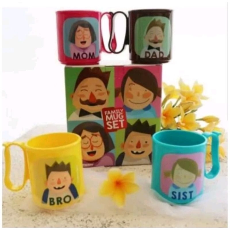 Family Mug Set 300ml Contains 4 Pieces | Shopee Malaysia