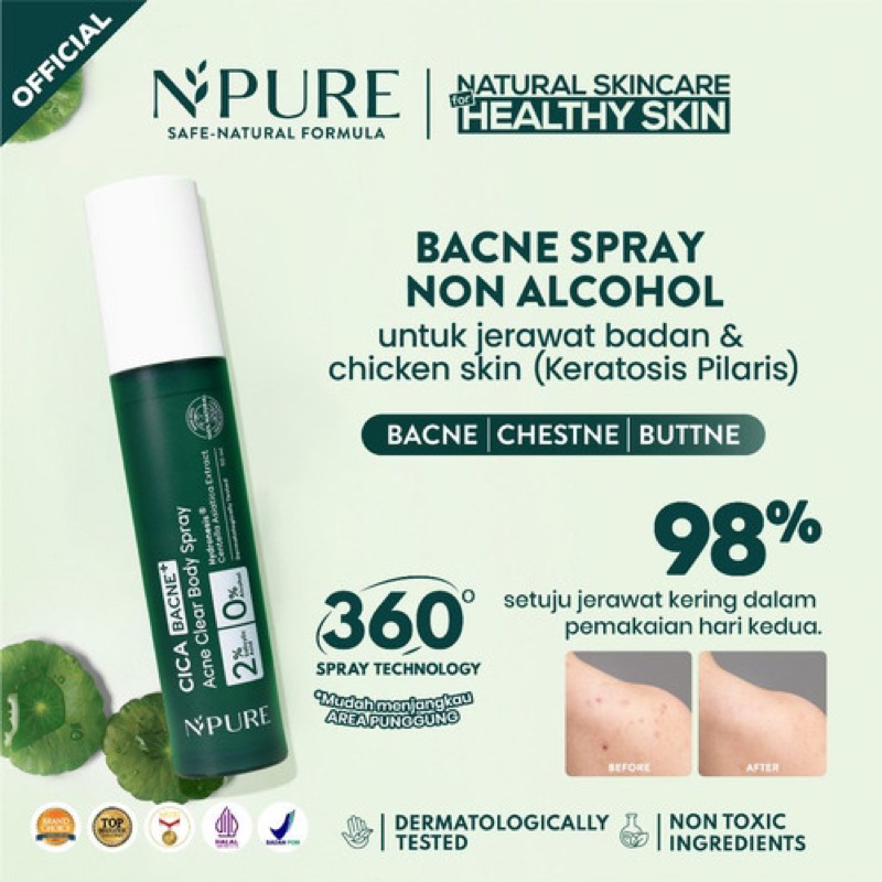 Npure Bacne Spray Acne Back Body Skin Keratosis Acne Detox ...