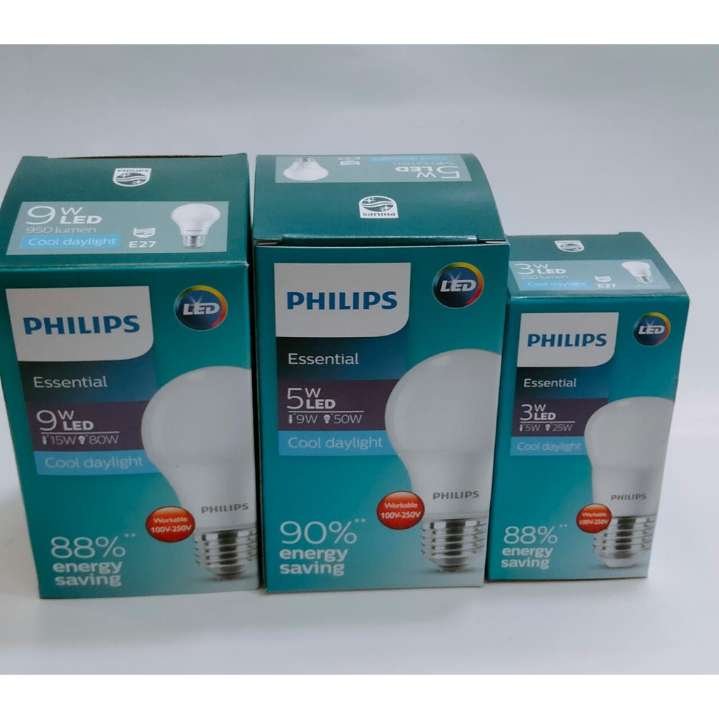 Philips LED LIGHTS ESSENTIAL LED BULB E27 COOL DAYLIGHT | Shopee Malaysia