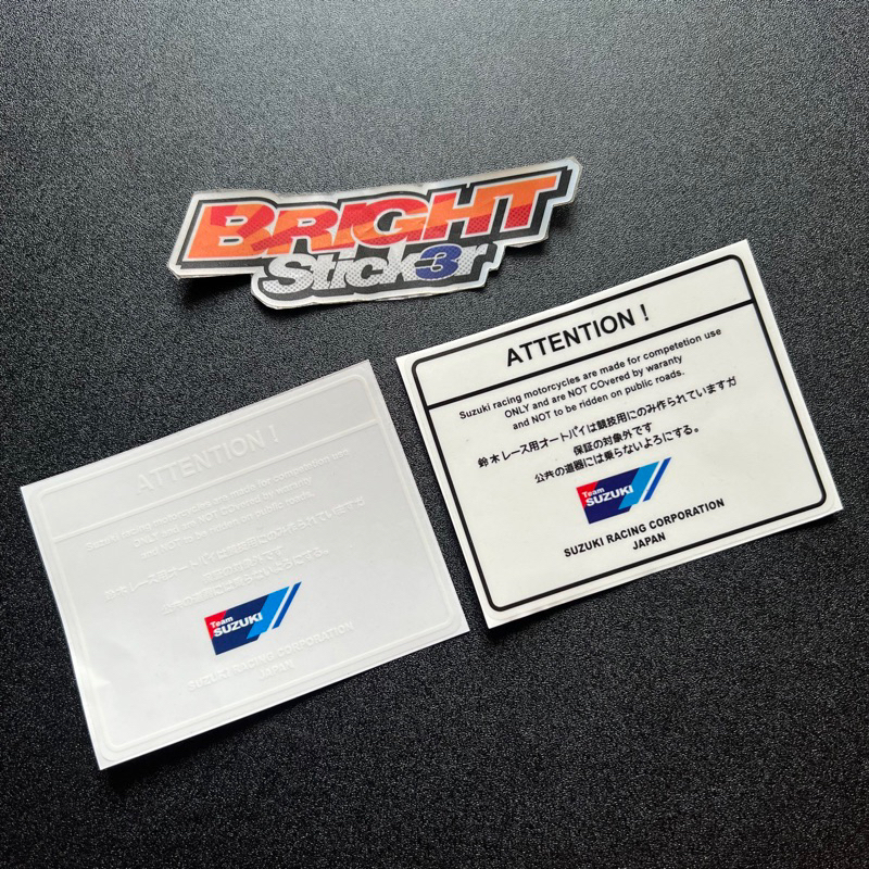 Attention Sticker Transparent Japanese SUZUKI TEAM Warning Sticker ...