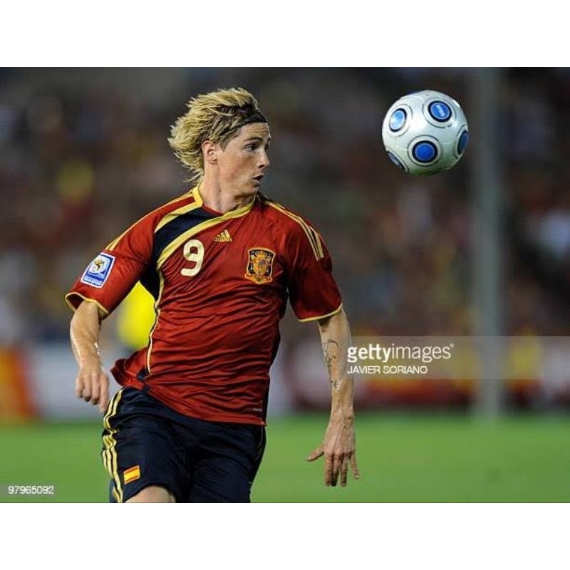 Jersey BOLA HOME SPAIN WORLD CUP 2010 QUALIFIERS FERNANDO TORRES 9 ...