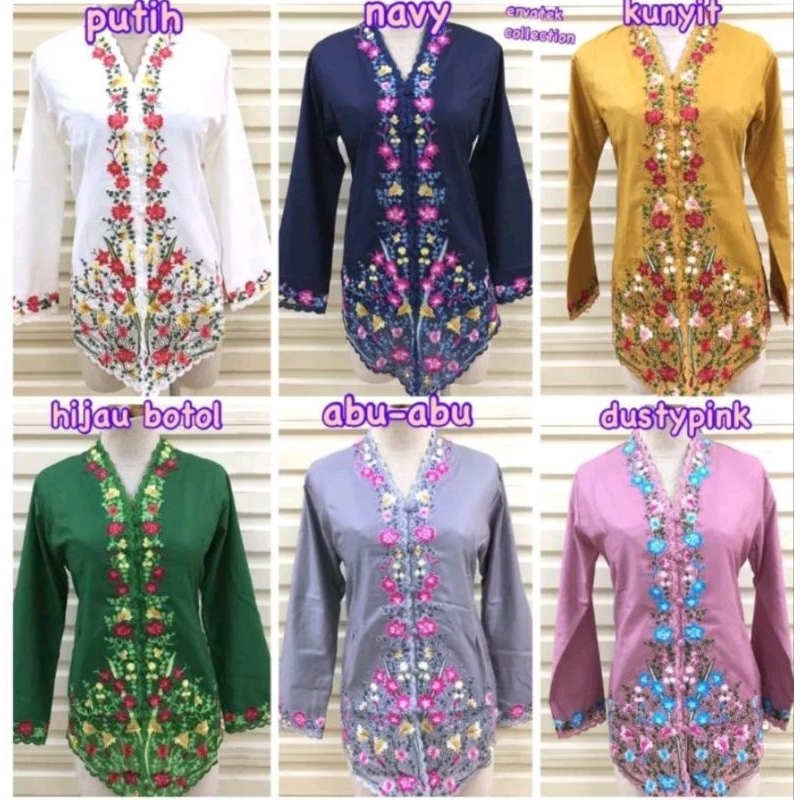 KATUN (SIZE 3l - 5L) Kebaya Encim KE21 Soft Ima Cotton Long Sleeve ...