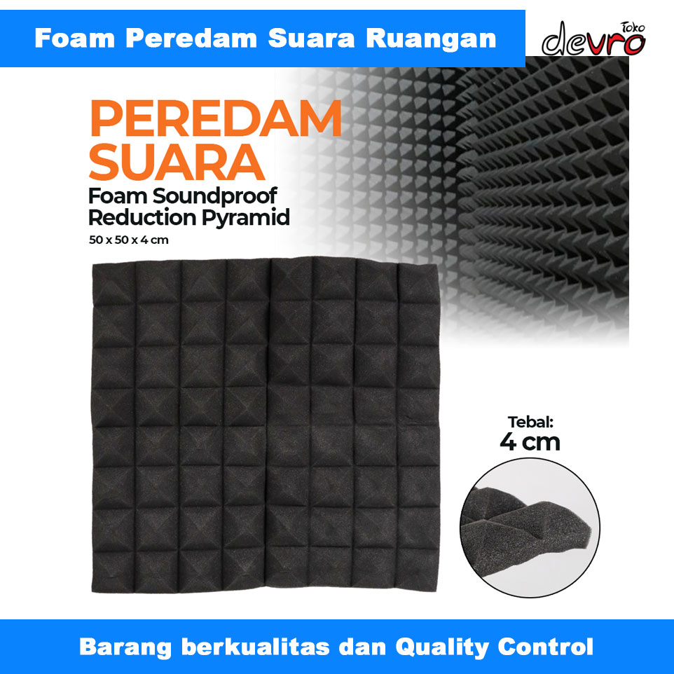 Foam Soundproofing Foam Soundproof Noise Reduction Pyramid 50x50x4CM ...