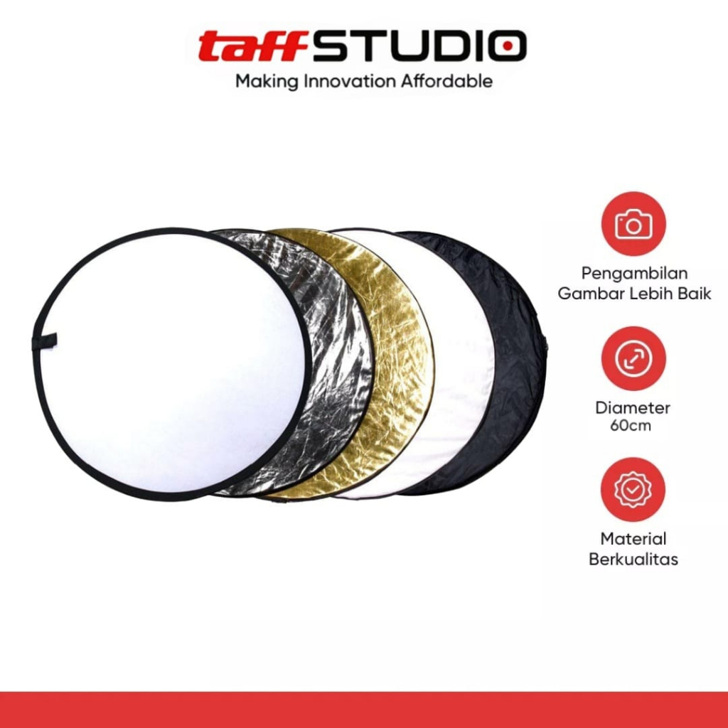CAHAYA Taffstudio Reflector 5in1 60cm 80cm 110cm Reflector 5 in 1 Light ...