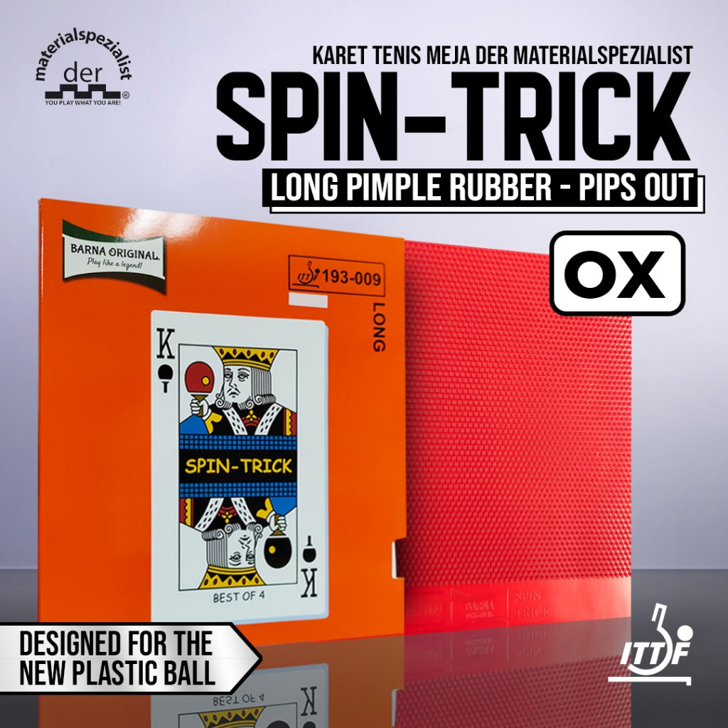Rubber Bat Der Materialspezialist Spin Trick Long Spots OX | Shopee ...