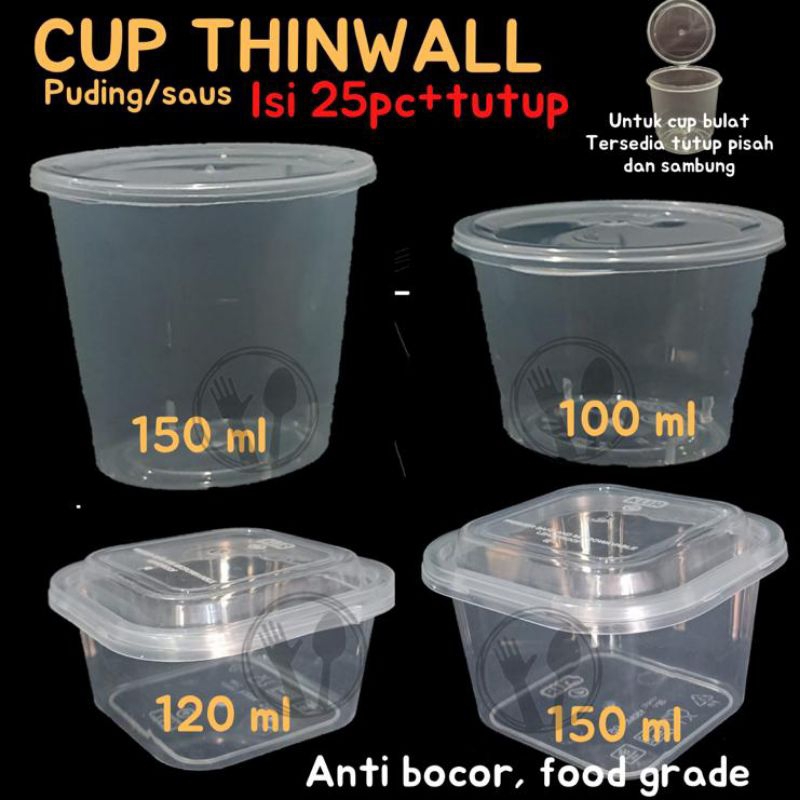 [CONTENTS 25 PC] THINWALL cup PUDDING 150ML cup 100 ML PUDDING GLASSES ...