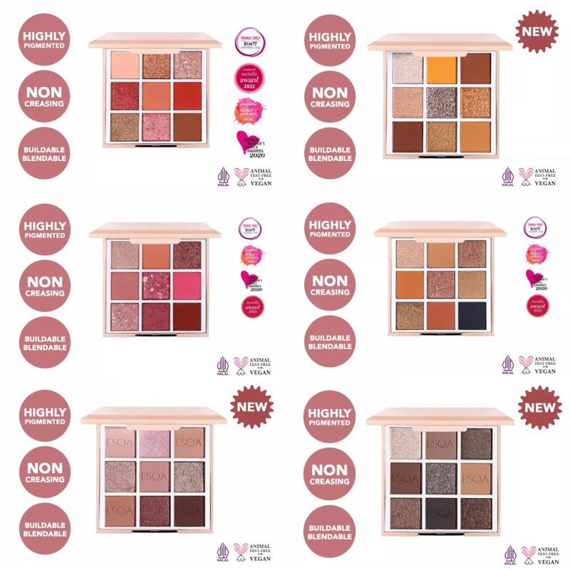 MATA Esqa GODDESS EYESHADOW PALETTE PEACH BRONZE PINK GOLDIE MAUVE ...