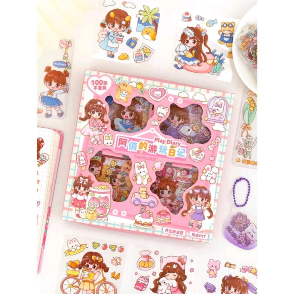 - Sticker Waterproof Sticker Masu Sticker Momo Korea Contents 100pcs ...