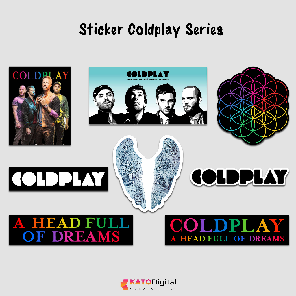 Coldplay Band Sticker Waterproof 8pcs Hp Tumblr Motorcycle Helmet ...