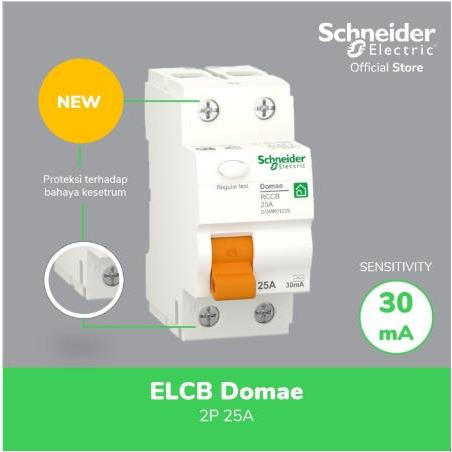 Elcb Domae Schneider Electric Domae Type With 2-Pole Sensitivity 30mA ...