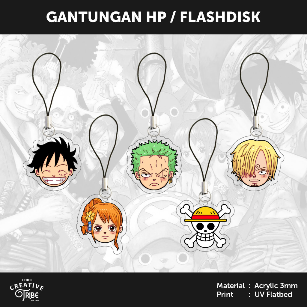 GANTUNGAN One Piece Head - 3mm Acrylic HP / Flashdisk Hanger - USB ...