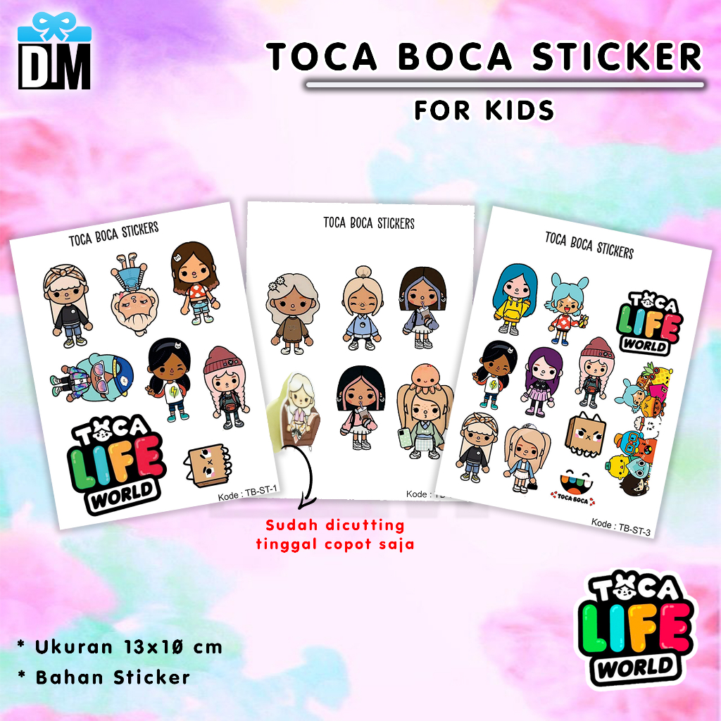 Toca Boca Sticker Cutting Sticker for Children Toca Life World ...
