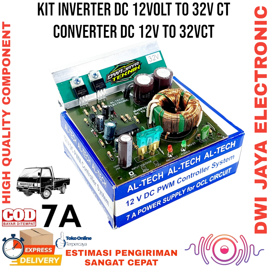 Kit INVERTER 32 VOLT CT INPUT 12 VOLT CONVERTER DC TO CT 12V TO 32V CT AUDIO CONVERTER | Shopee ...