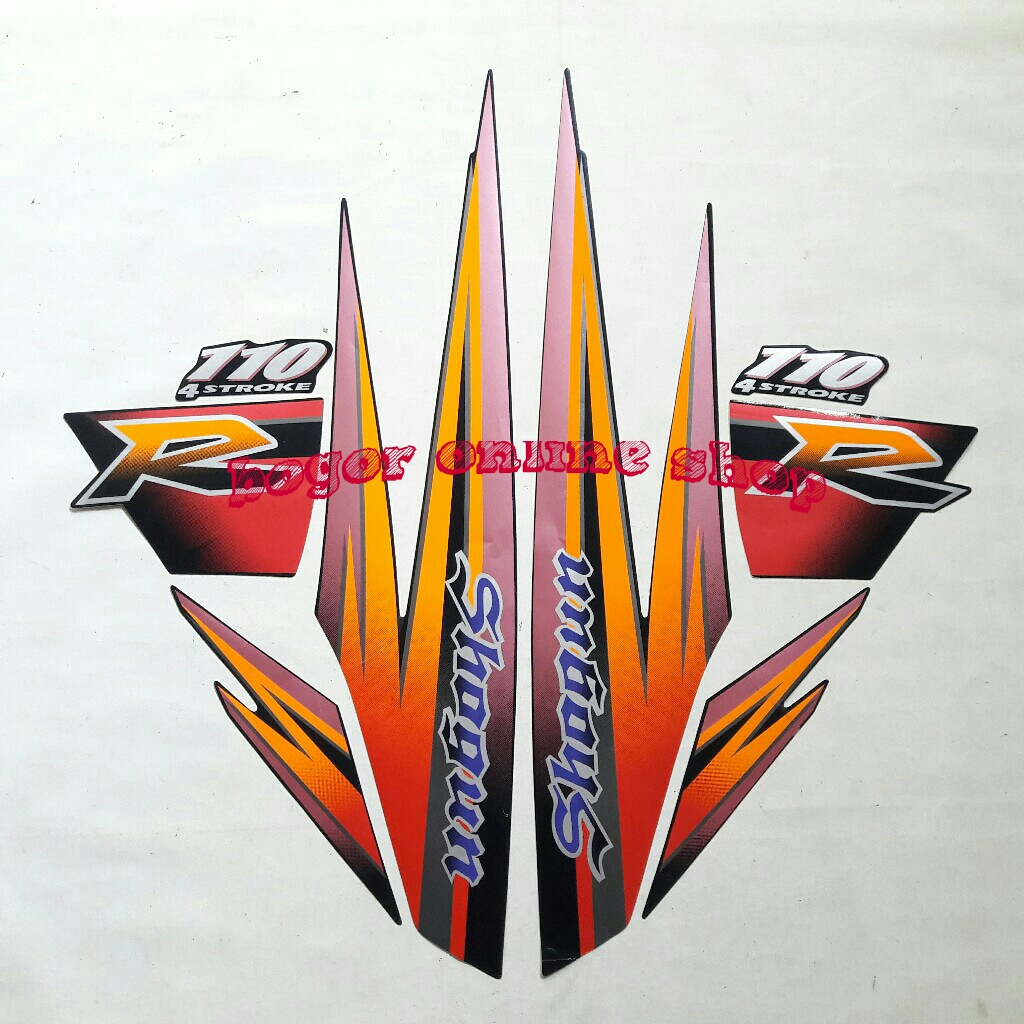 Suzuki shogun 110r 1997 orange Motorcycle body striping sticker ...