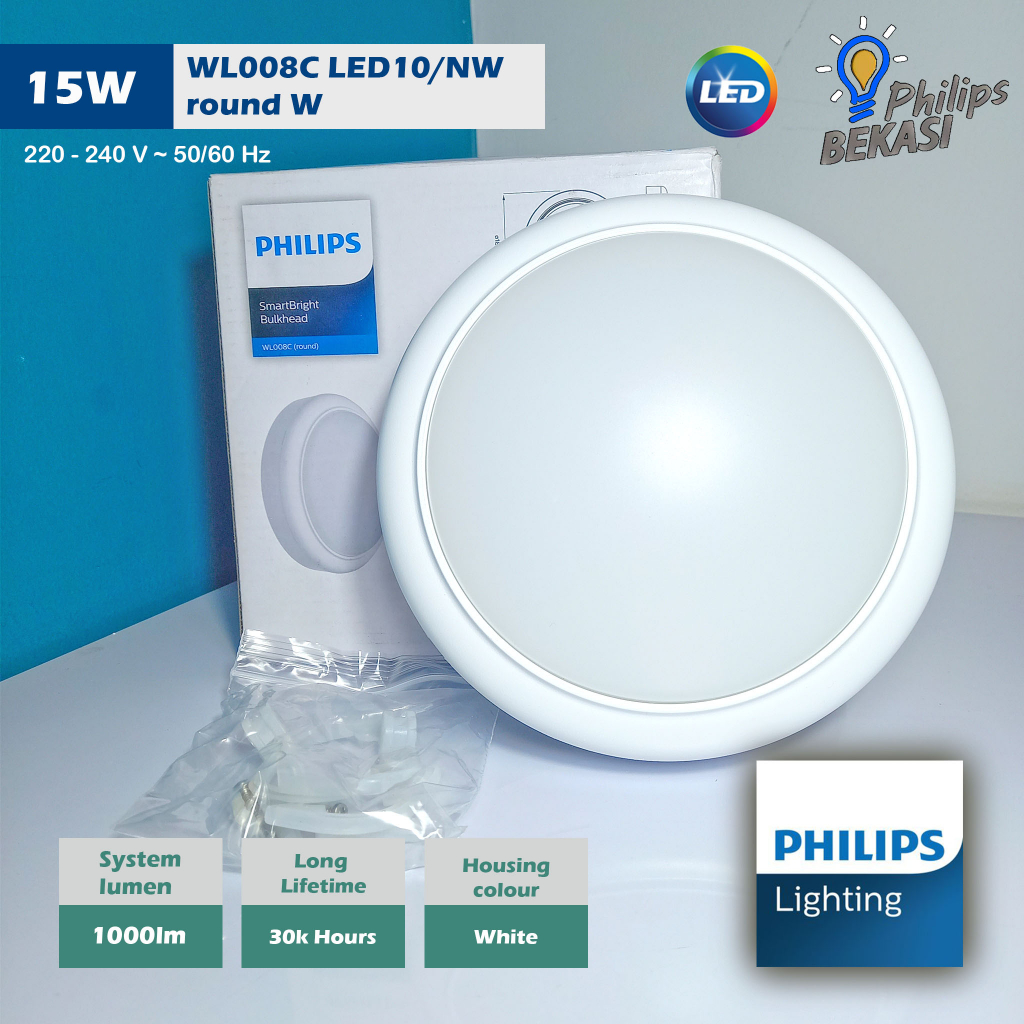 Philips Smartbright Bulkhead WL008C LED10/NW round W Outdoor light ...