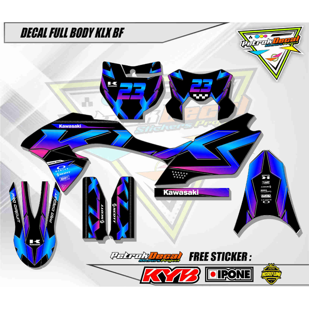 Decal STICKER KLX 150 BF FULL BODY - DECAL KAWASAKI KLX 150 BF | Shopee ...