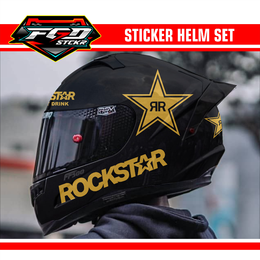 Helmet Sticker - CUTTING Sticker ROCKSTAR Helmet SET | Shopee Malaysia