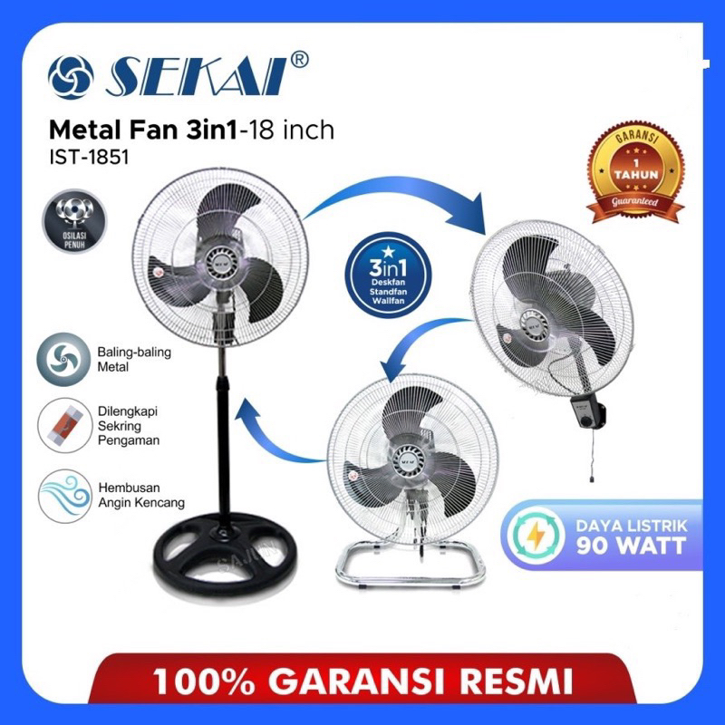 Stand FAN TORNADO SEKAI Iron FAN 18" 18in 18INCH IST-1851 INDUSTRIAL ...