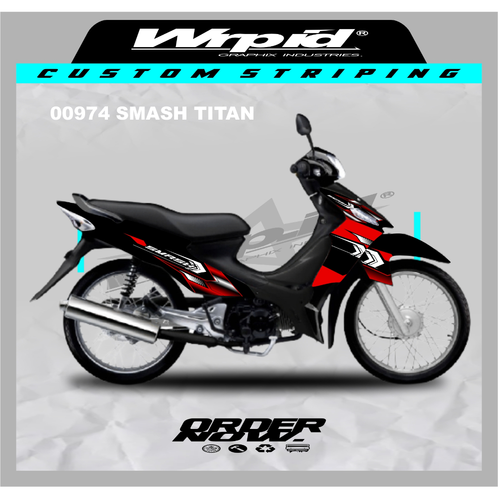00974 sticker striping Motorcycle smash titan motiff Current racing ...