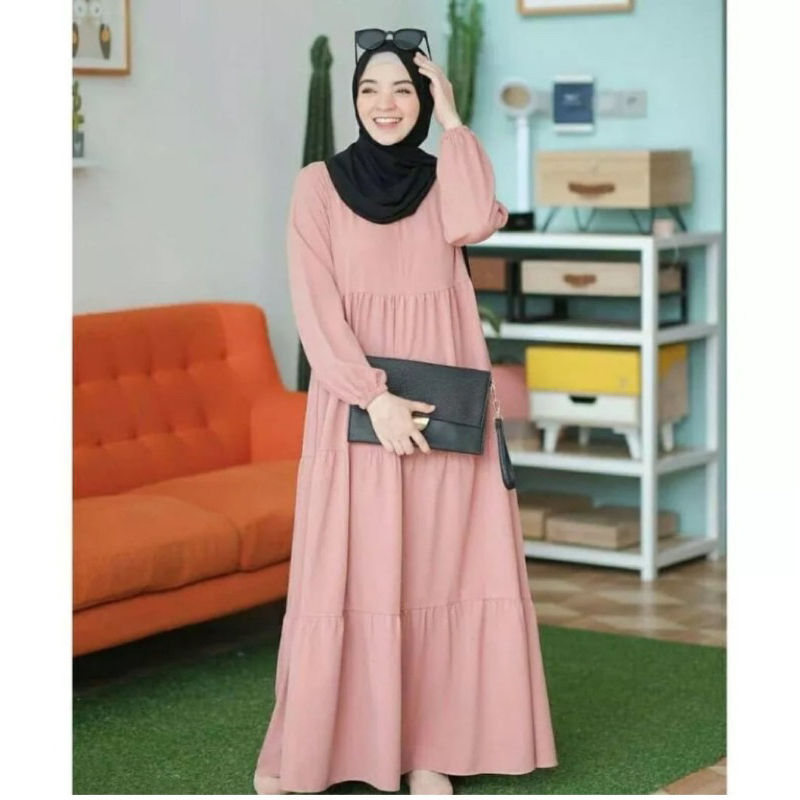 KATUN Latest Plain gamis //Stacking gamis //poly Cotton gamis | Shopee ...